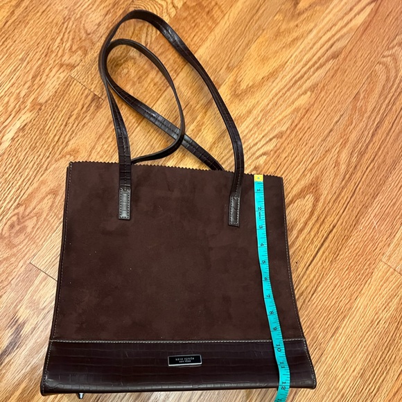 Bags | Vintage Kate Spade Brown Suede Tote In Paper Bag Style | Poshmark